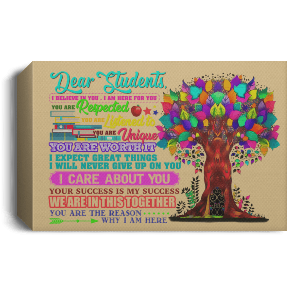 Dear Student I'm Believe In You I'm Here For You Teacher Framed Canvas ...