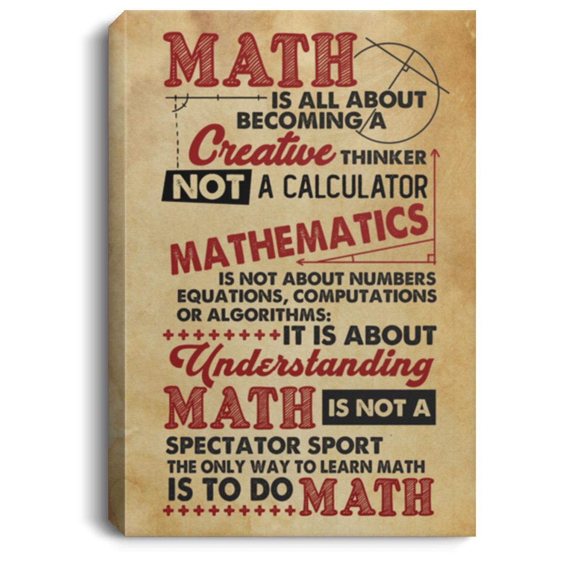 Math Teacher Posters | Math Is All About Becoming a Creative Thinker ...