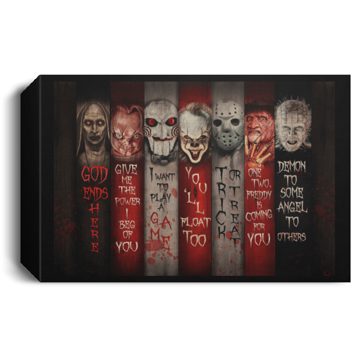 Nun Chucky Billy Penny Jason Freddy Pinhead Halloween Quote Framed ...