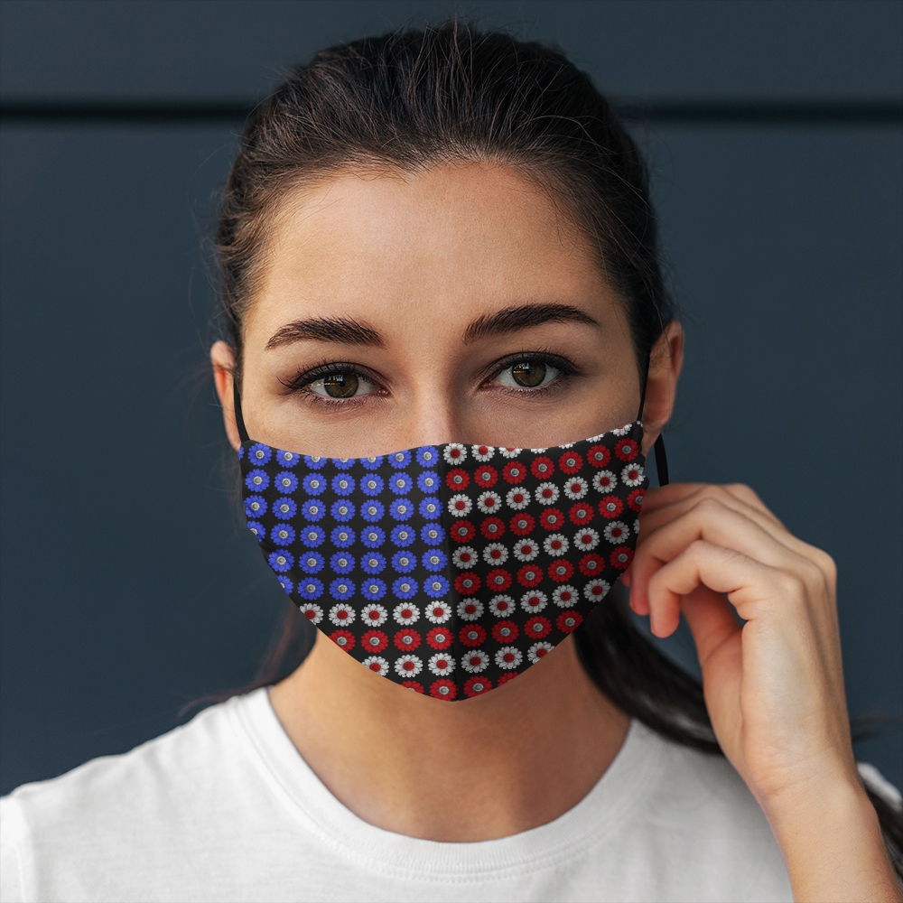 4th Of July Mask | Sunflower American Flag 4th Of July Washable ...