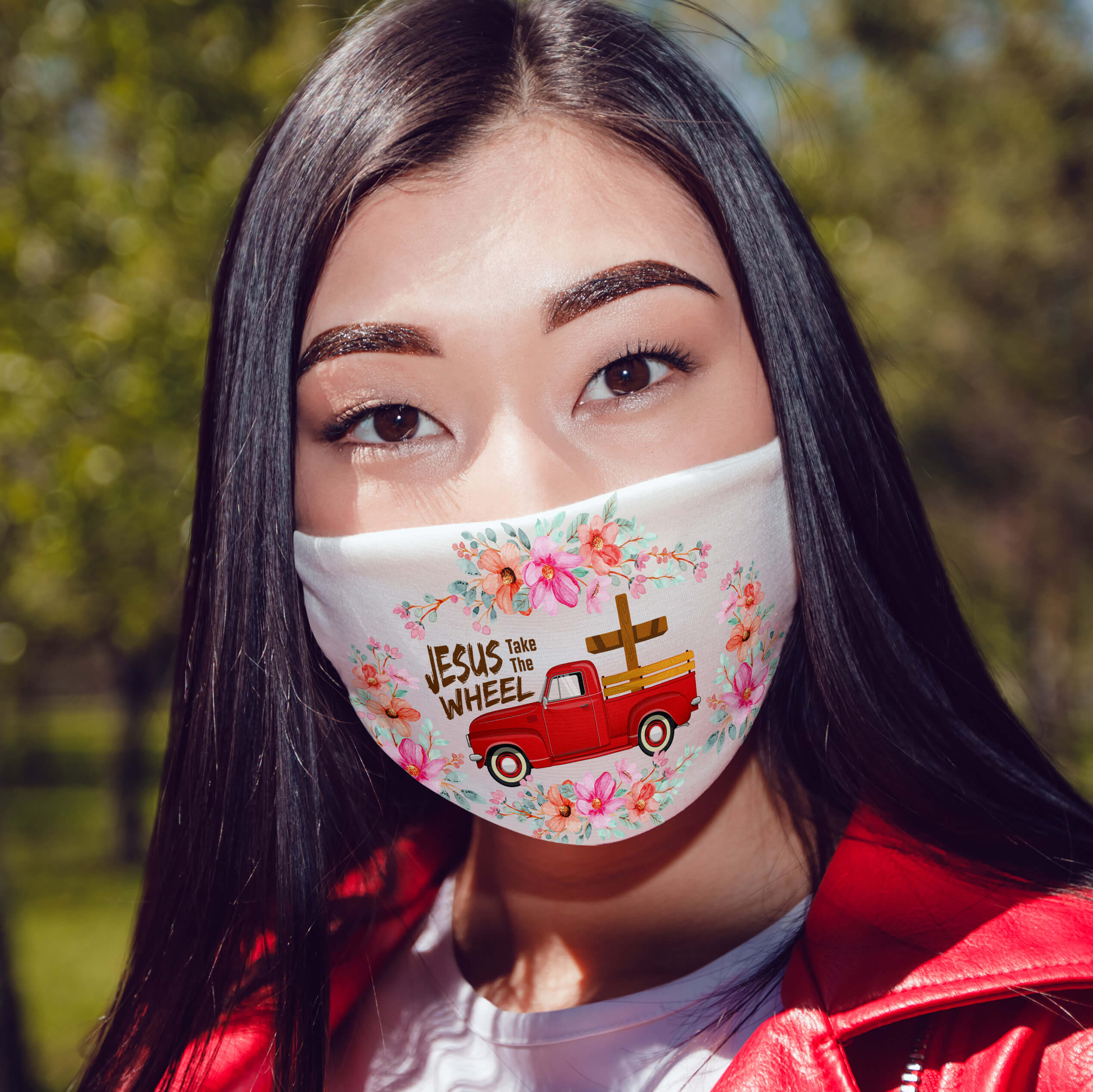 Christian Face Mask | Jesus Take The Wheel Face Mask | CubeBik