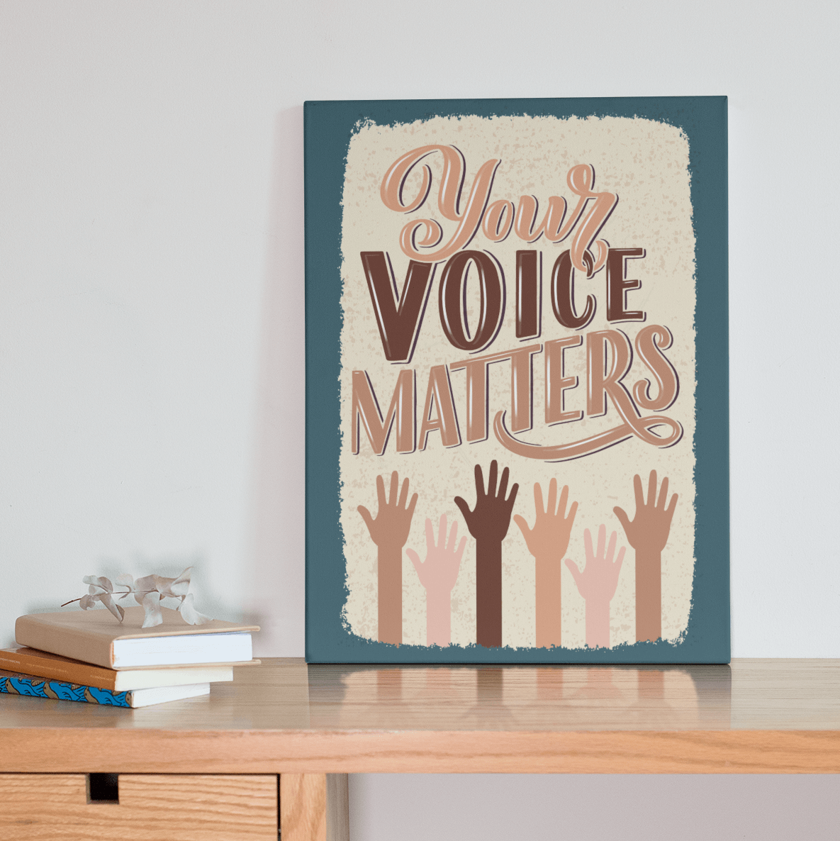 Your Voice Matters | Your Voice Matters Hands - BLM Gallery Wrapped Framed Canvas | CubeBik