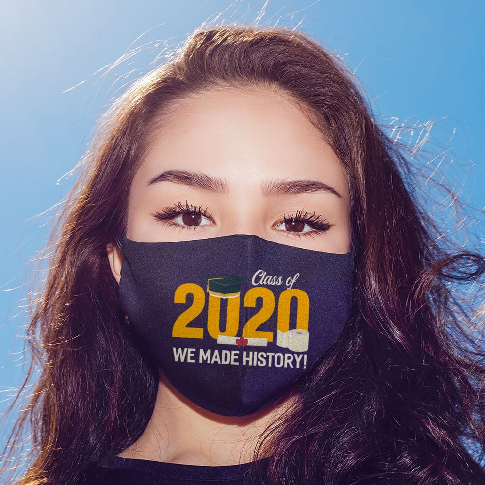 Class Of 2020 Face Mask | We Made History Graduation Washable Reusable ...
