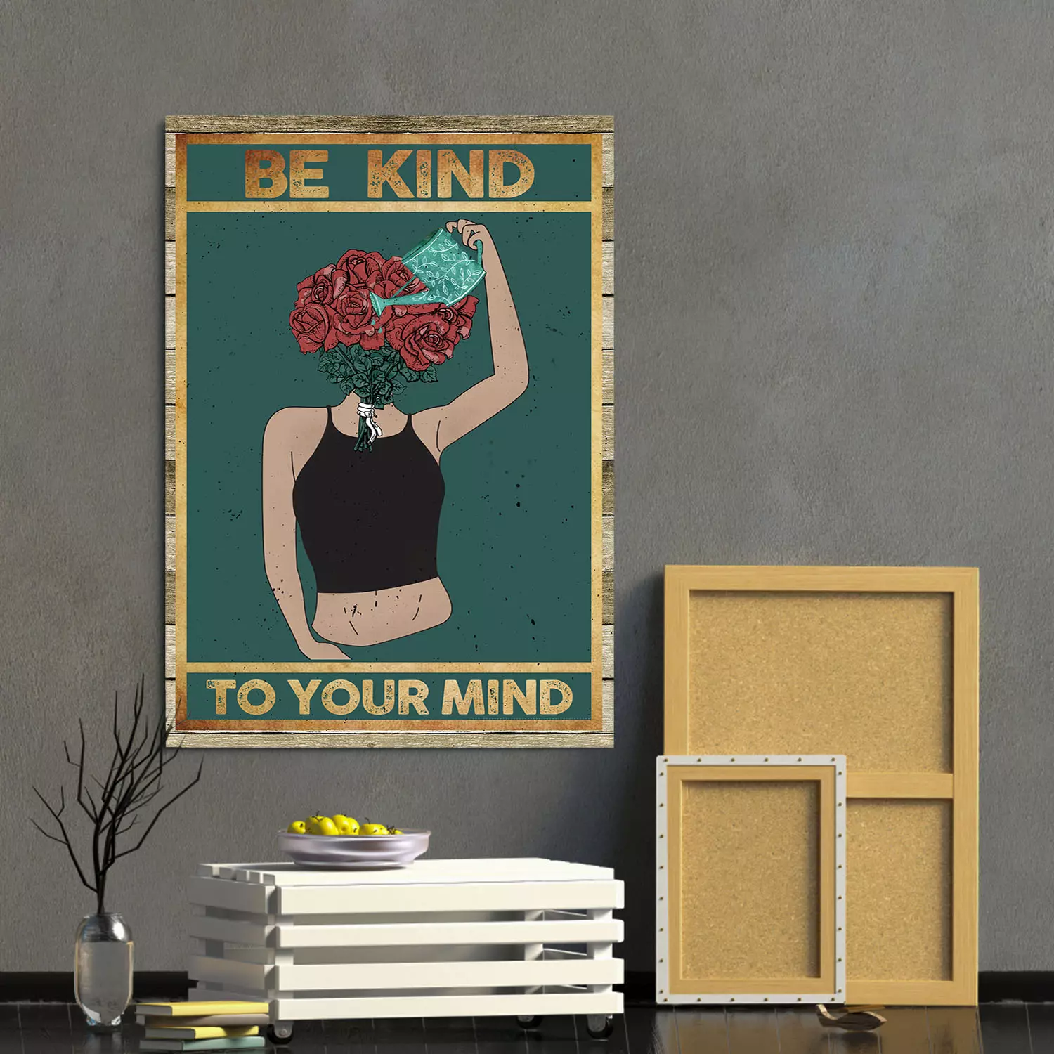 Mental Health Wall Art | Be Kind To Your Mind Mental Health Awareness ...