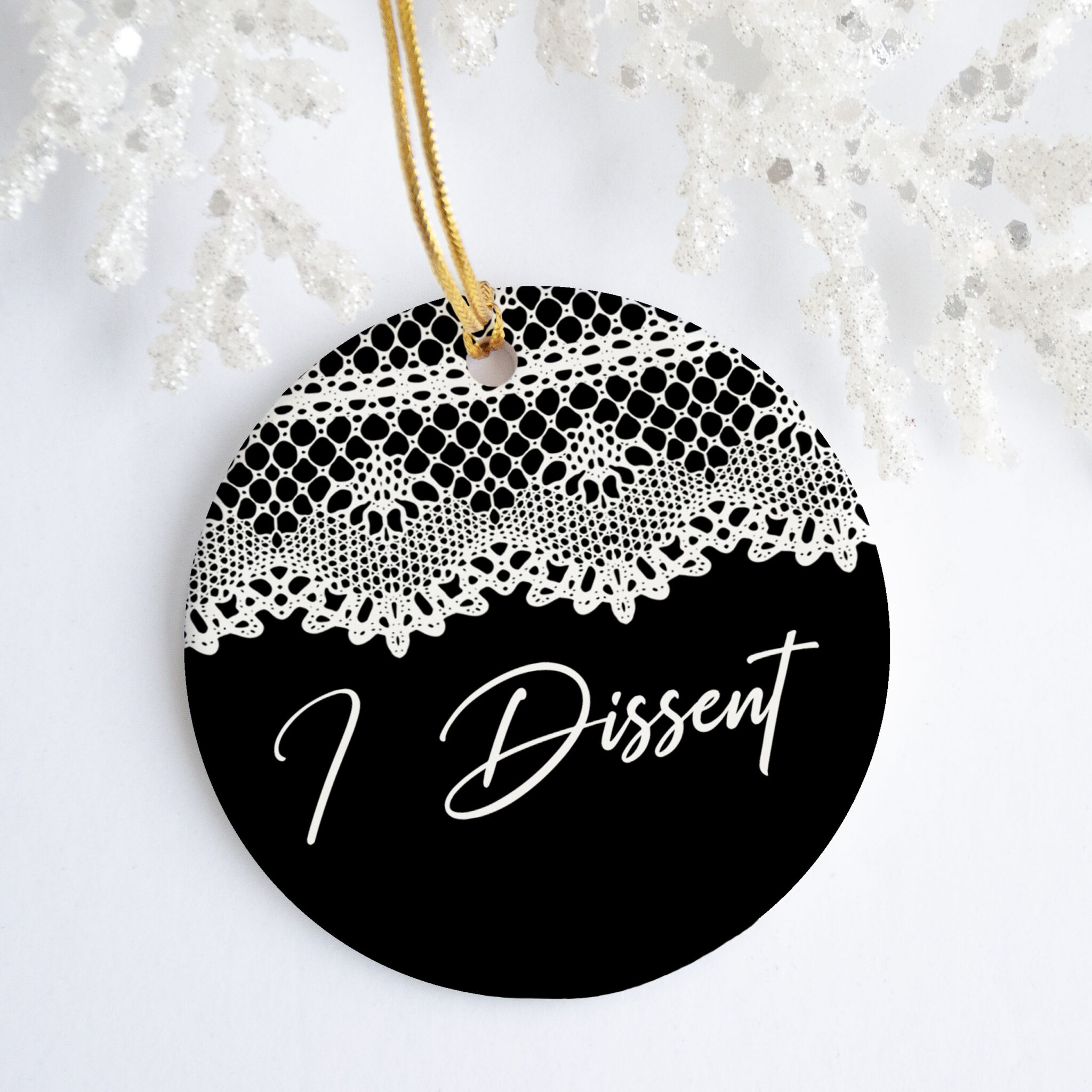 RBG Dissent Lace Collar Ornament | I Dissent RBG Lace Collar Decorative ...