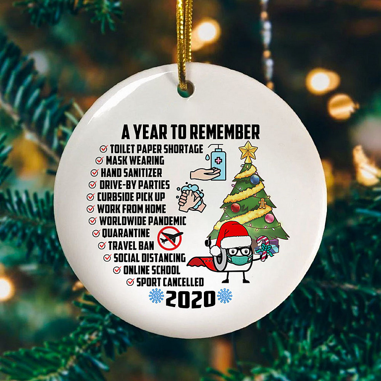 Funny 2020 Quarantine Christmas Ornament 2020 A Year To Remember Ornament CubeBik