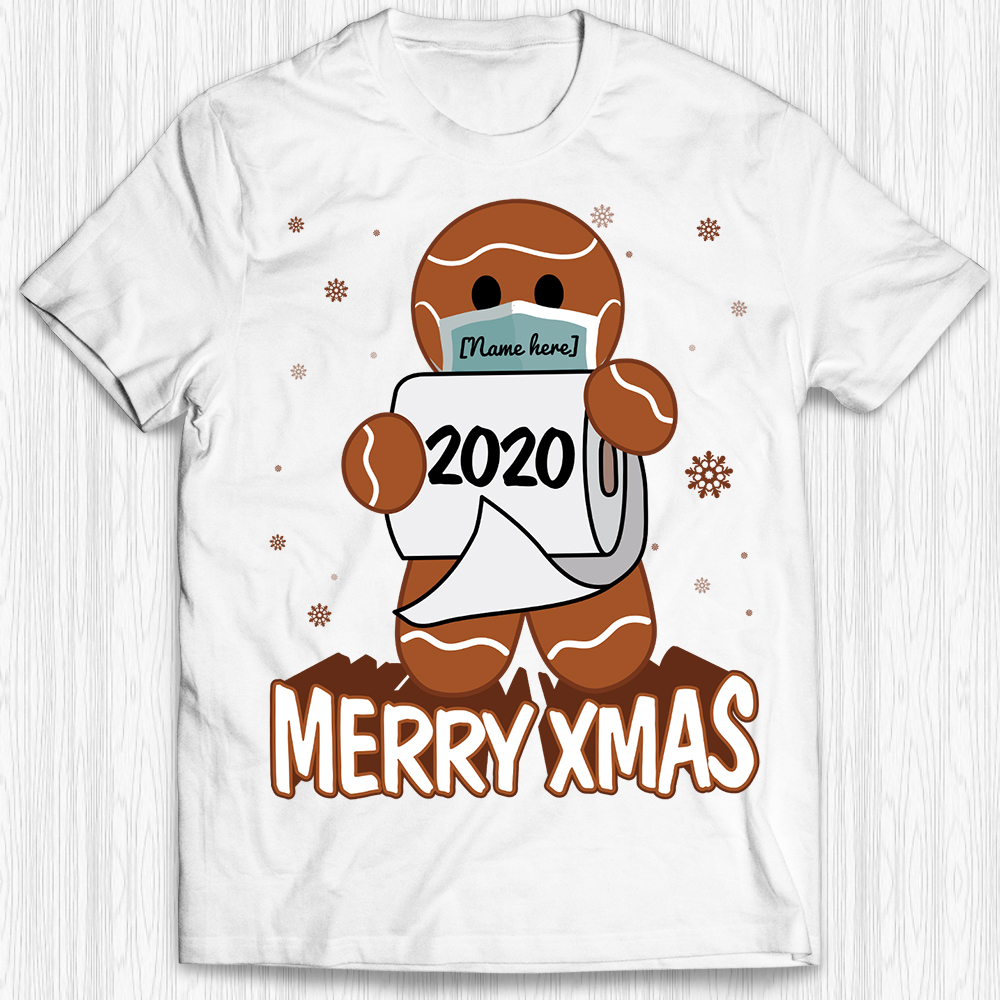 Personalized Gingerbread Man Wear Mask Funny T-Shirt | Gingerbread Man ...