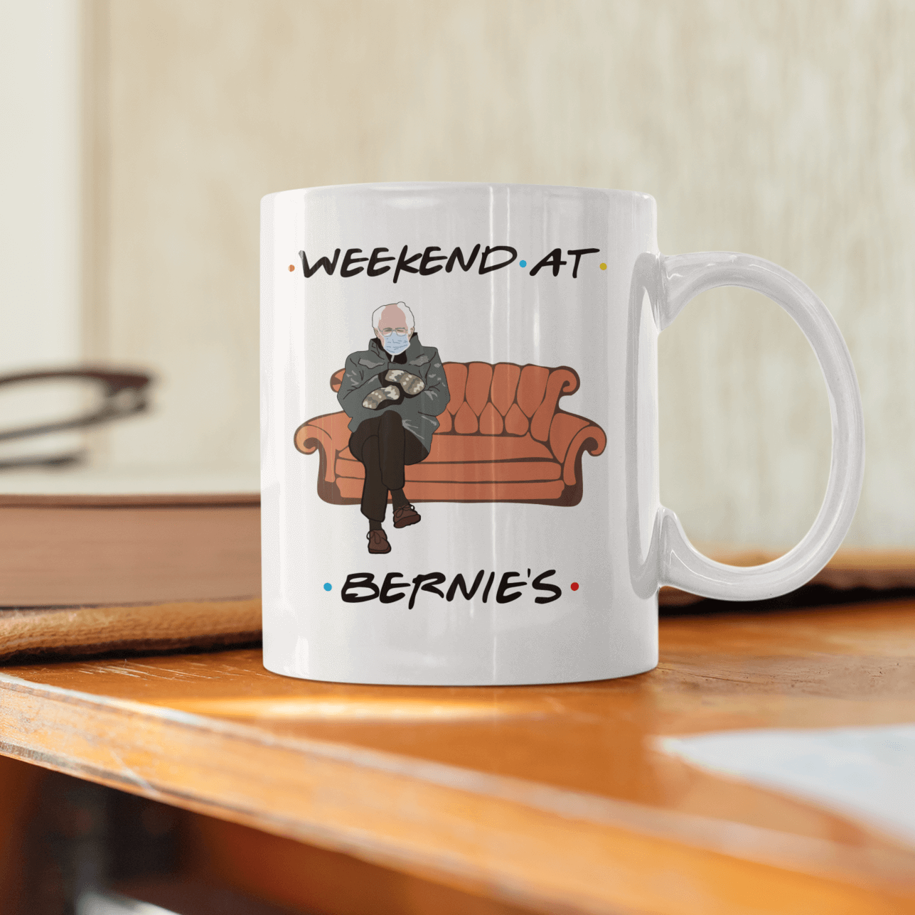 Bernie Mitten Memes Mug | Friends Weekend At Bernies Sanders Ceramic ...