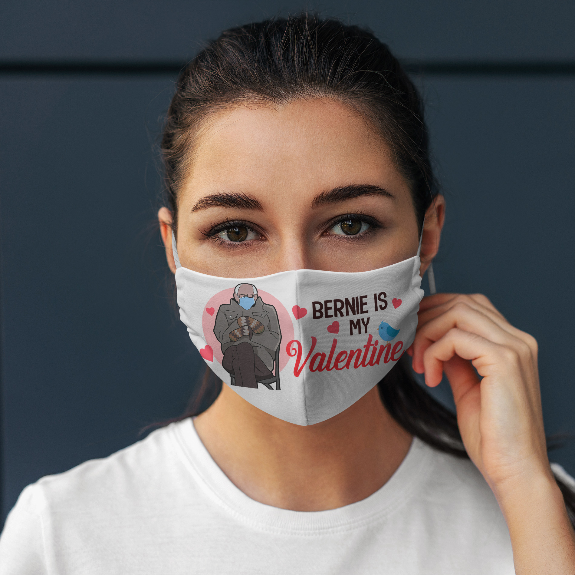 Bernie Mitten Meme Face Mask | Bernie Is My Valentine Inauguration Meme ...