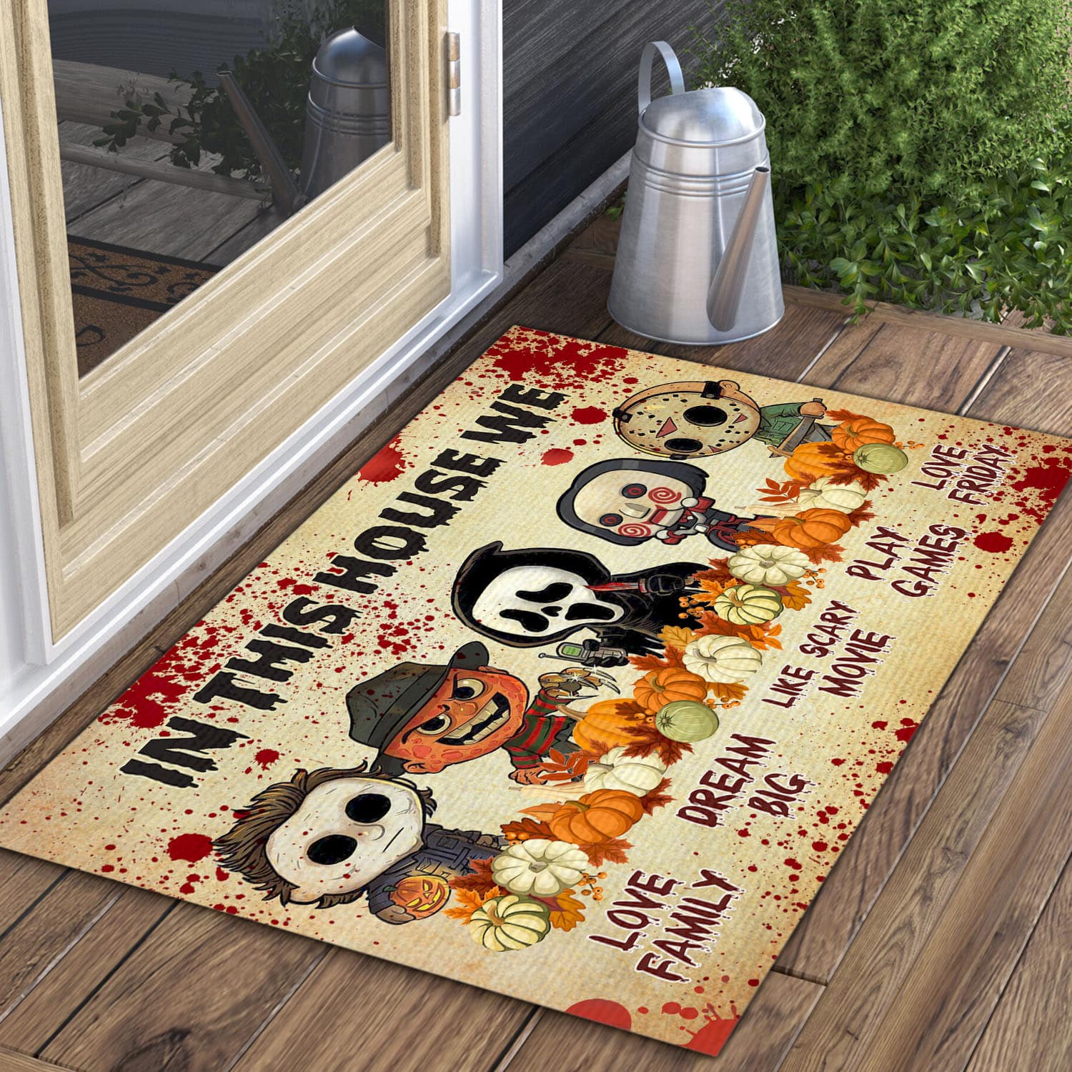 Horror In This House We Love Family Love Friday Doormat - Horror ...