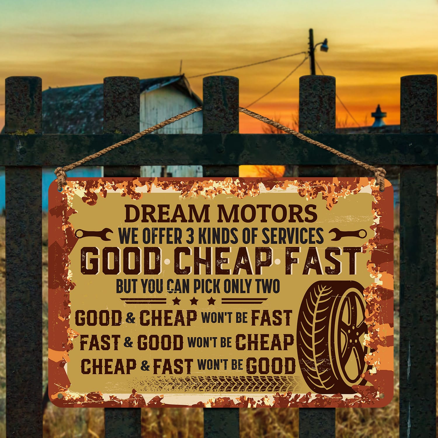 Personalized Garage's Name We Offer 3 Kinds Of Services Good Cheap Fast ...
