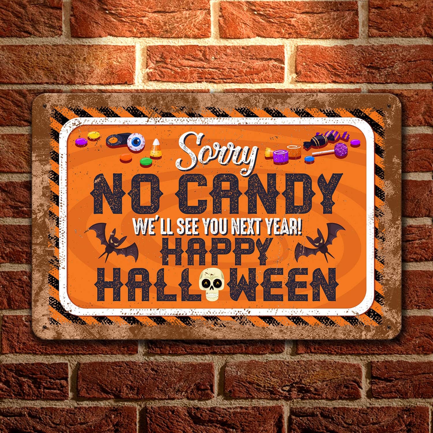 Sorry No Candy We'll See You Next Year Happy Halloween Metal Sign ...