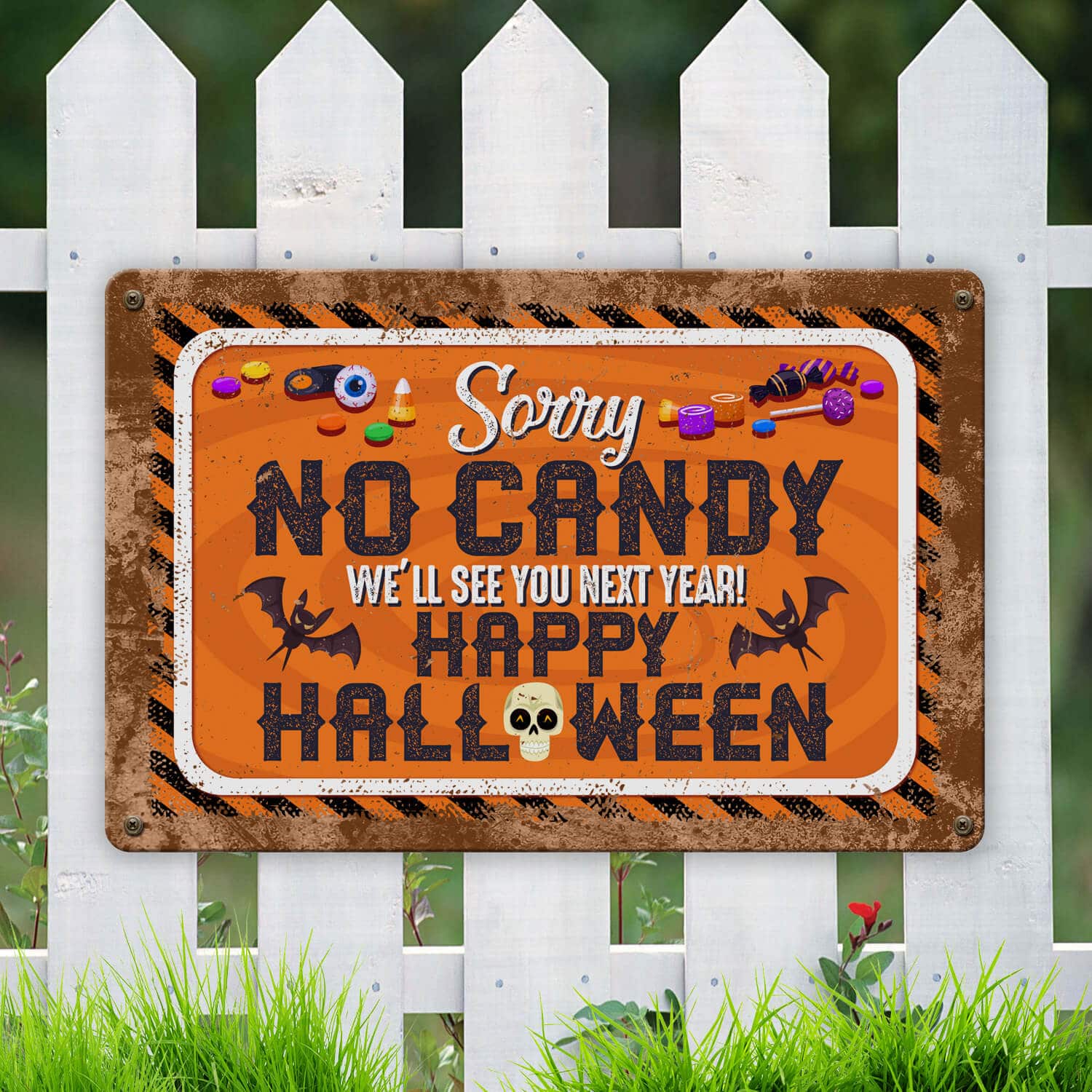 Sorry No Candy We'll See You Next Year Happy Halloween Metal Sign ...