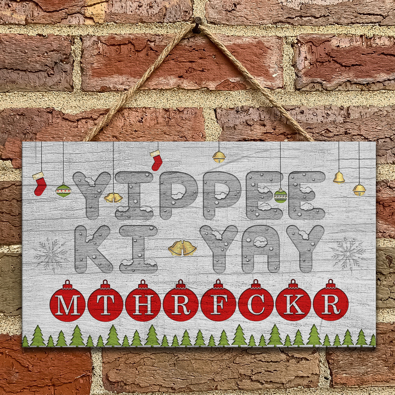 Yippee Ki Yay Mthrfckr Die Hard Christmas Wooden Door Sign - Front ...