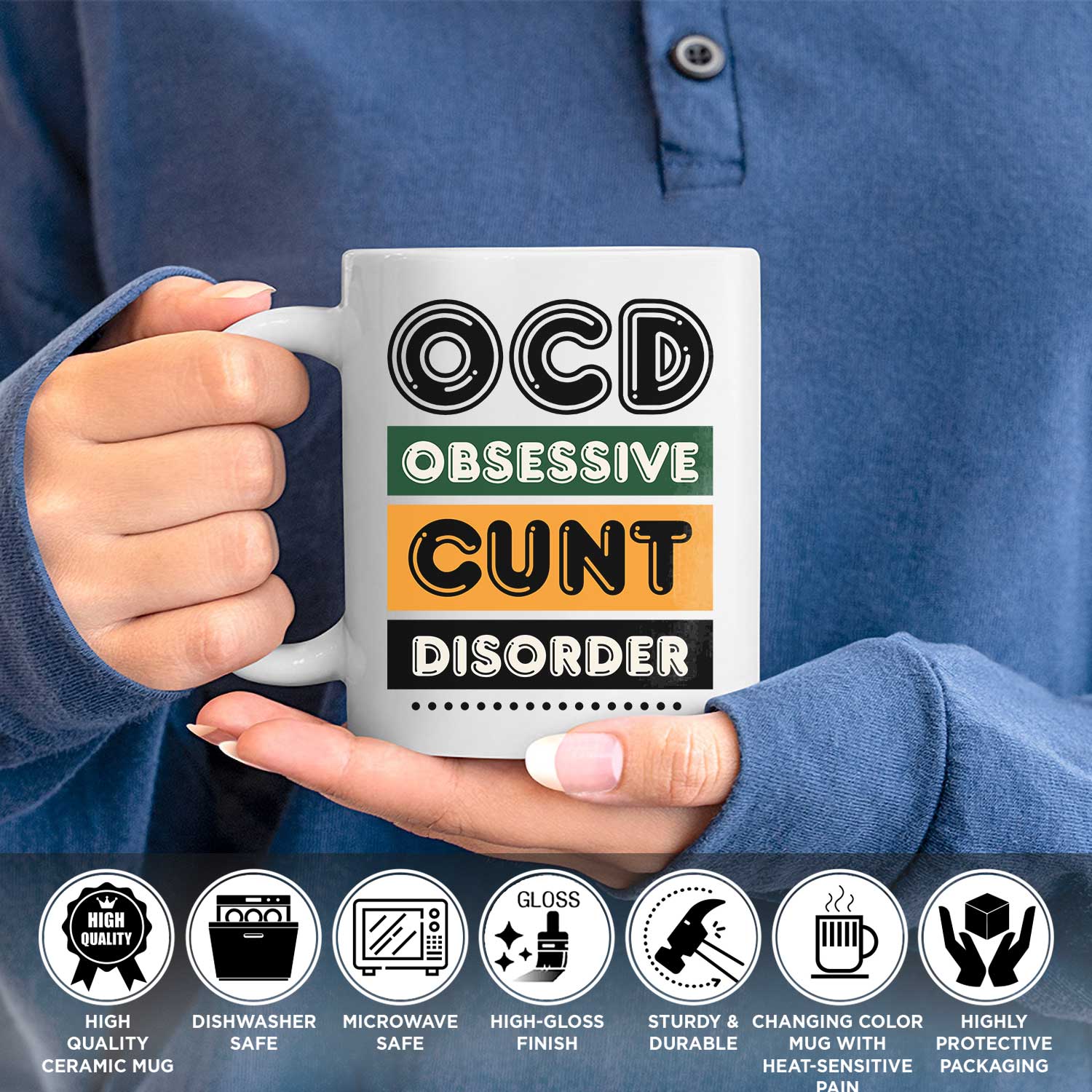 OCD Obsessive Cunt Disorder Funny Coffee Mug Cups - Gifts for Friends ...