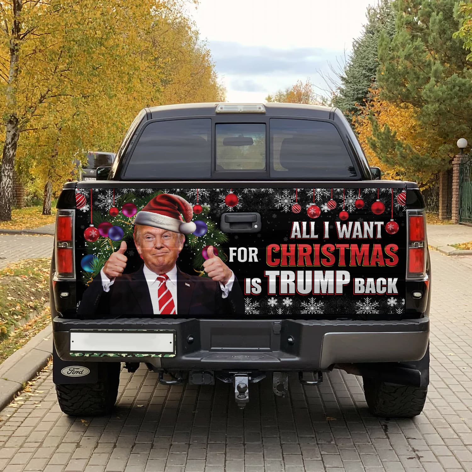All I Want For Christmas Is Trump Back Truck Tailgate Decal Sticker ...