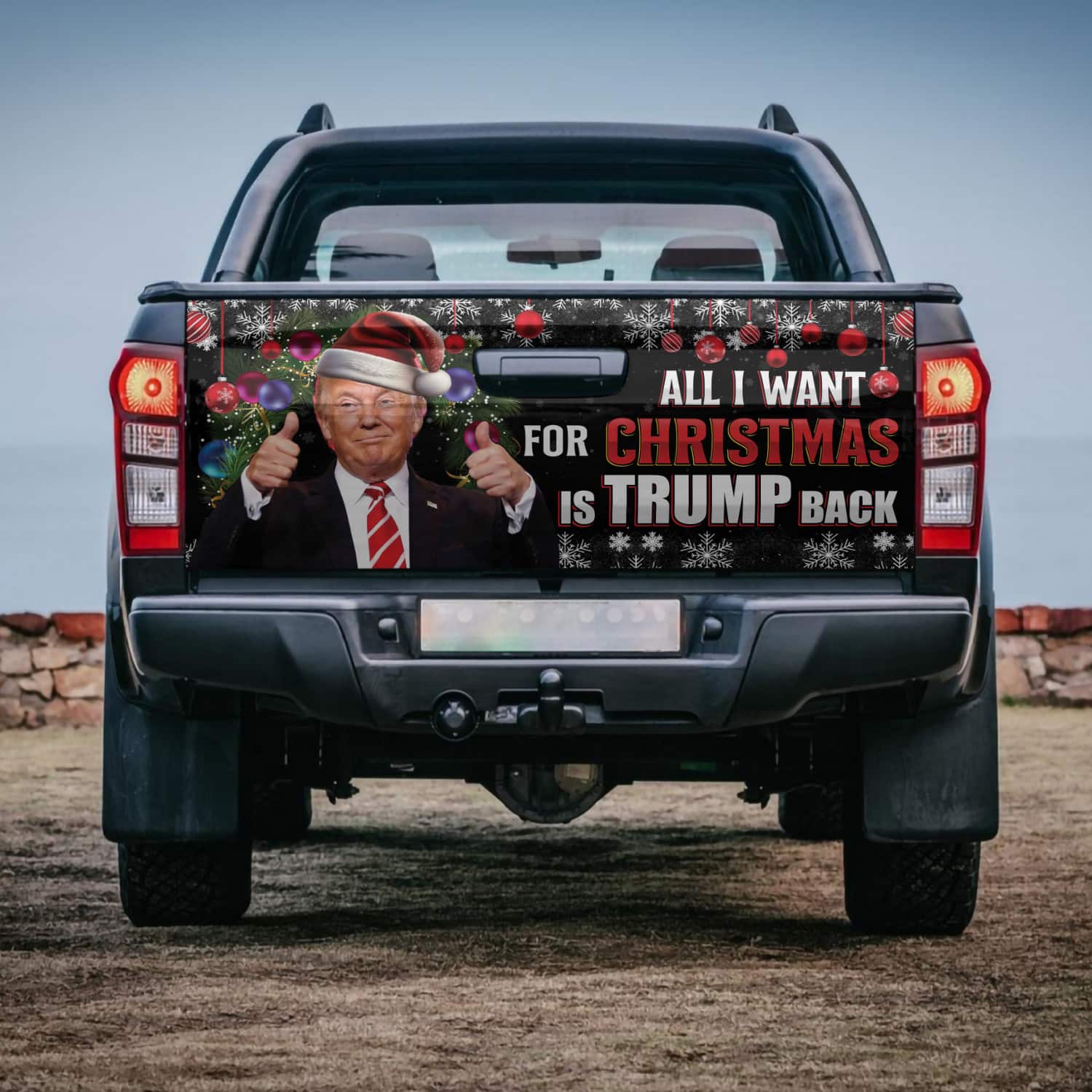 All I Want For Christmas Is Trump Back Truck Tailgate Decal Sticker ...