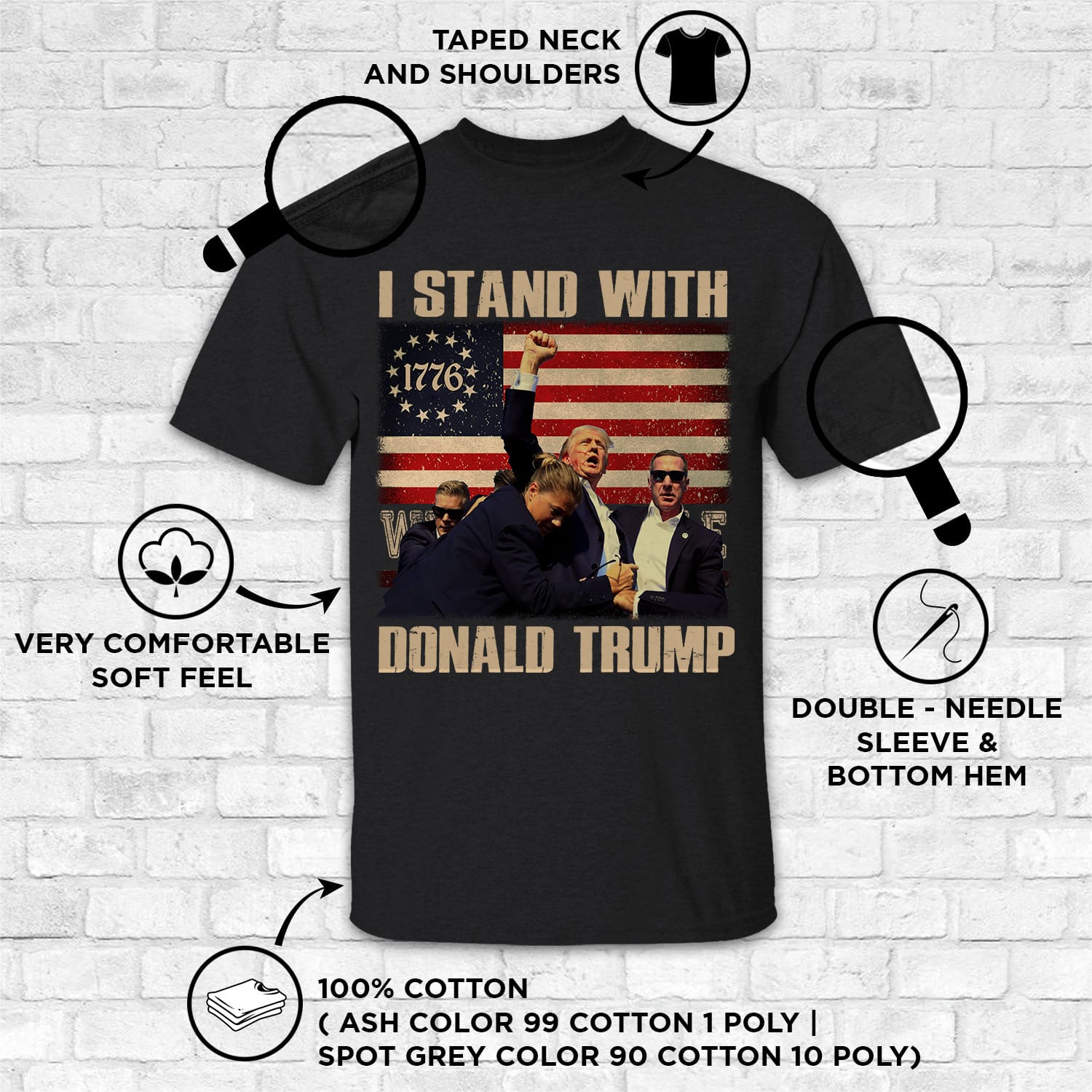 Support Trump Shirt | I Stand With Donald Trump 2024 T-Shirt - Support ...